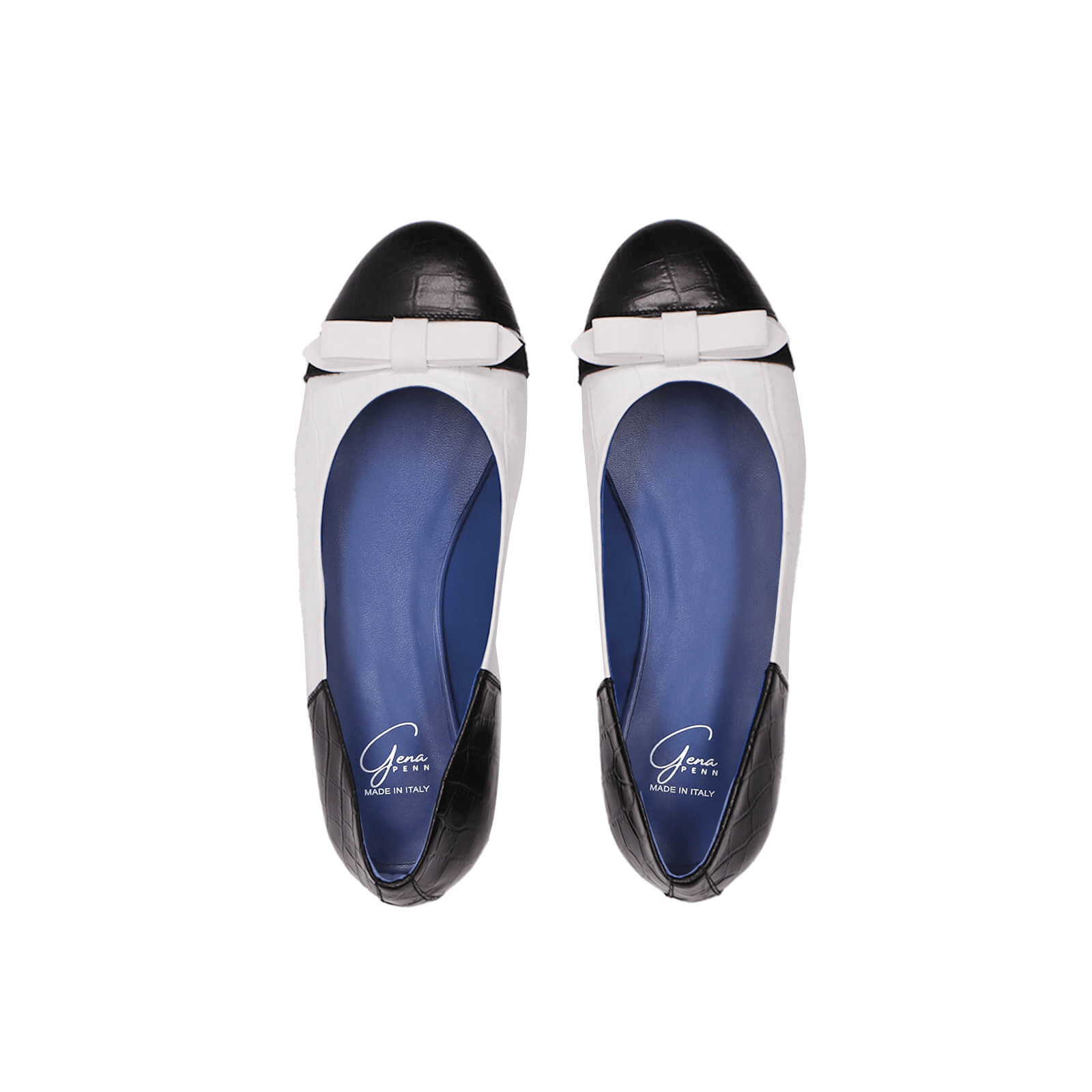 Alexis Ballet Flats - Black & White Crocodile – Gena Penn