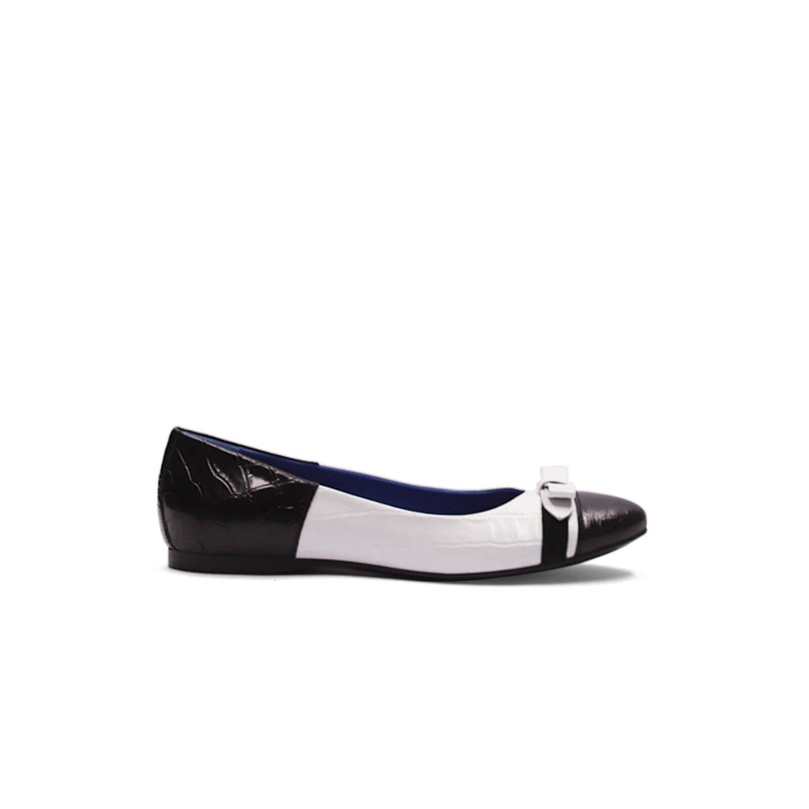 Alexis Ballet Flats - Black & White Crocodile – Gena Penn